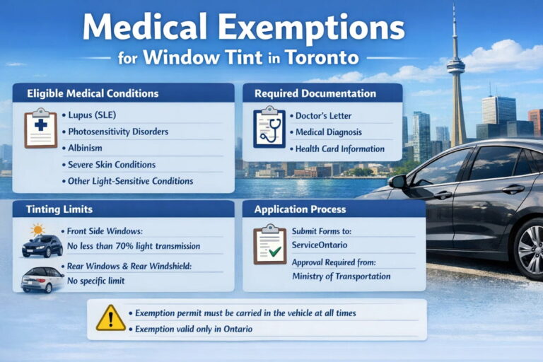 Legal window tint percentage in Ontario